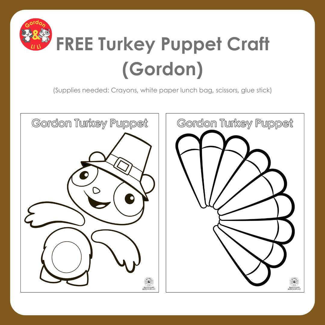 Turkey Puppet Printables – Gordon & Li Li